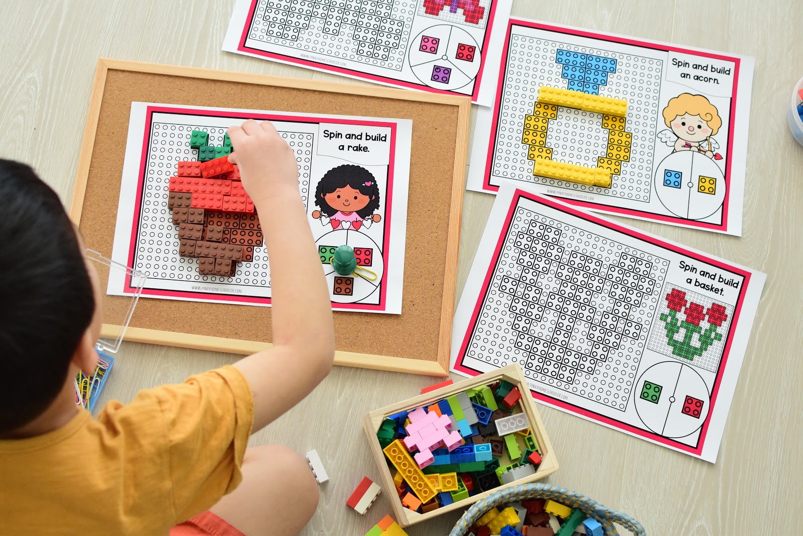 Valentines Day Spin and Build Building Blocks | The Pinay Homeschooler