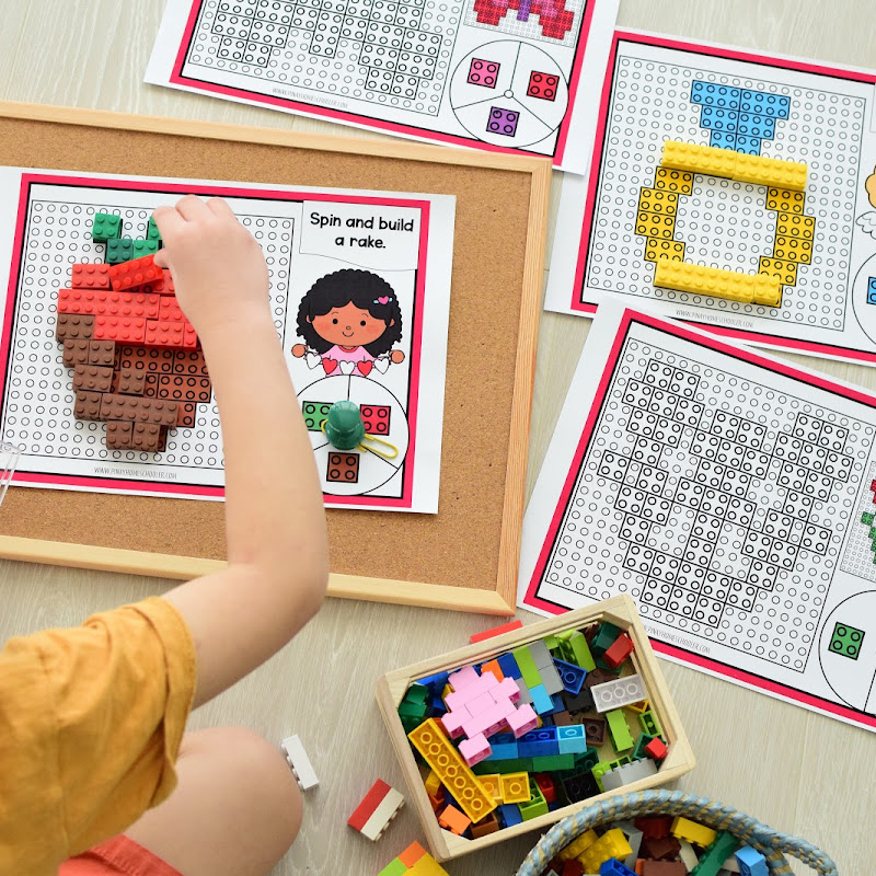Valentines Day Spin and Build Building Blocks | The Pinay Homeschooler