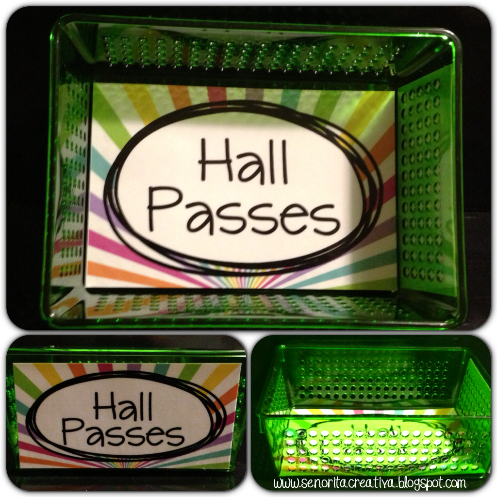 How I organize my students' hall passes and a Freebie - Señorita Creativa