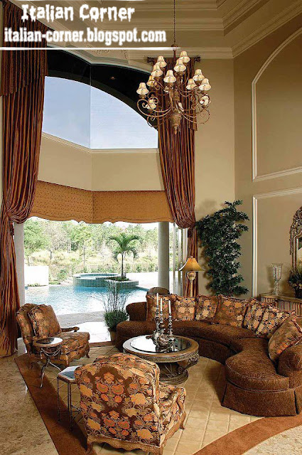 Italian living room designs ideas with round sofas, interior designs