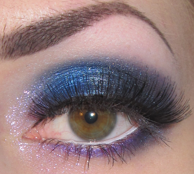 Glitter is my Crack: Dark Blue and Purple Makeup look with Cool Shimmer ...