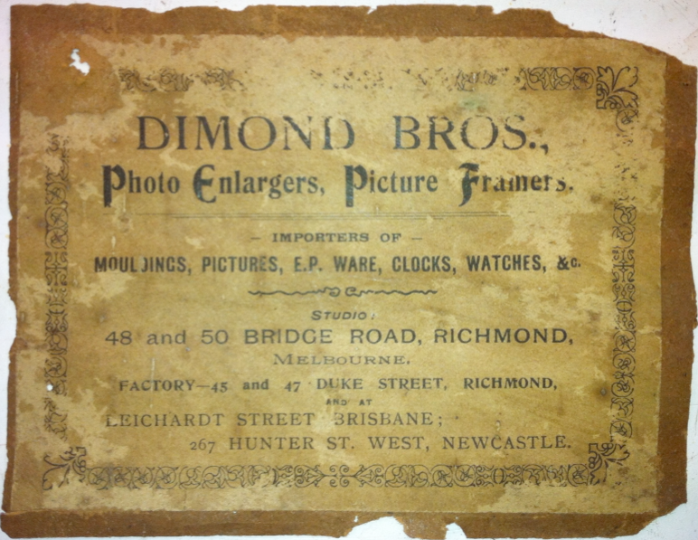 Picture Frame Labels: Dimond Bros.