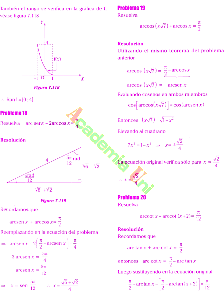 Funciones Trigonometricas Inversas Ejercicios Resueltos
