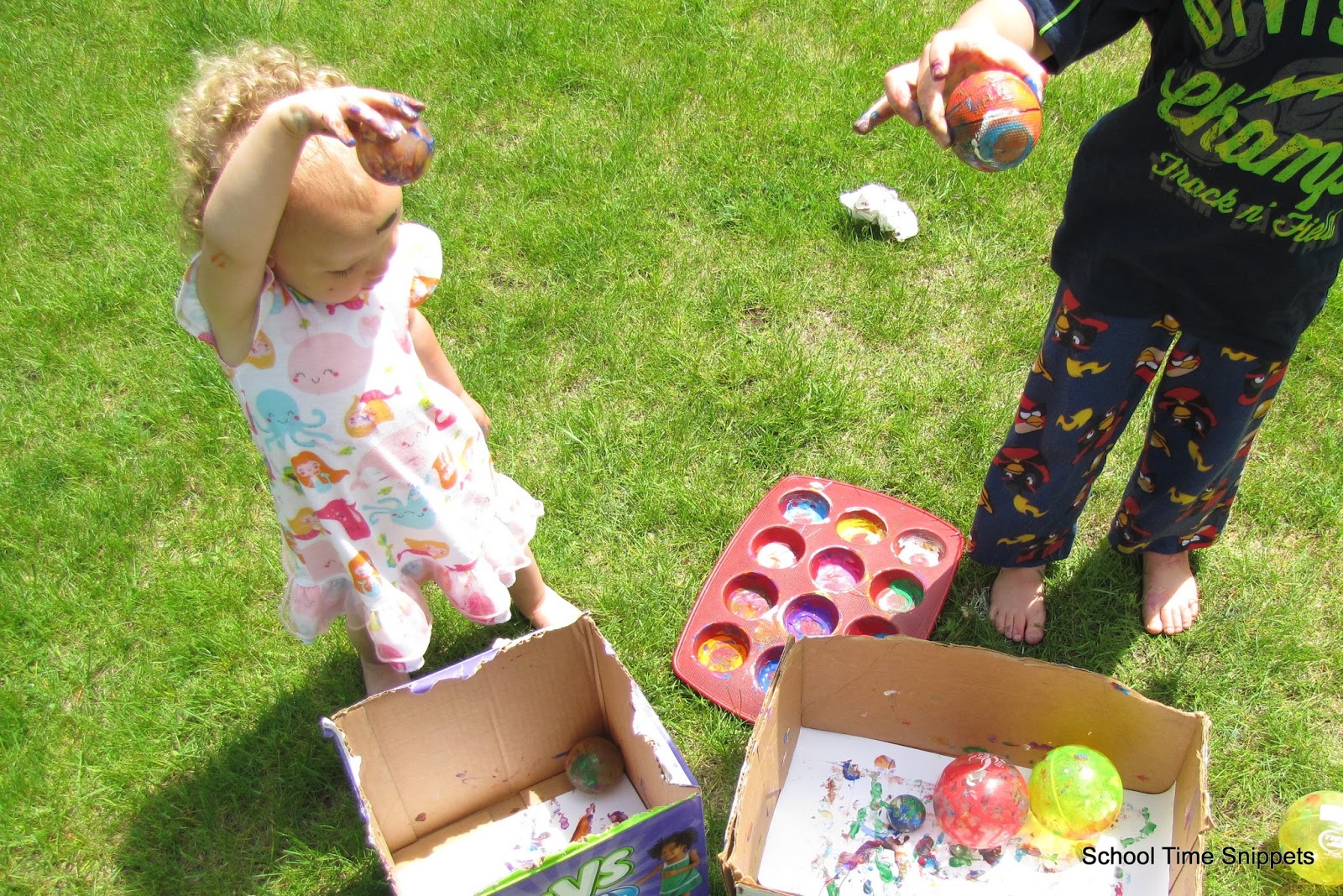 Bouncy Ball Painting: Summer Art for Kids | School Time Snippets