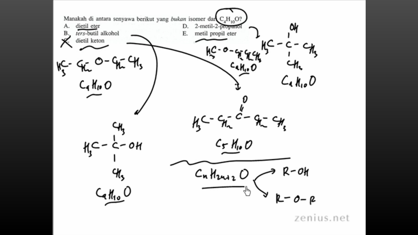 Soal dan Pembahasan Keisomeran Senyawa Turunan Alkana ~ Ilmu Kuadrat