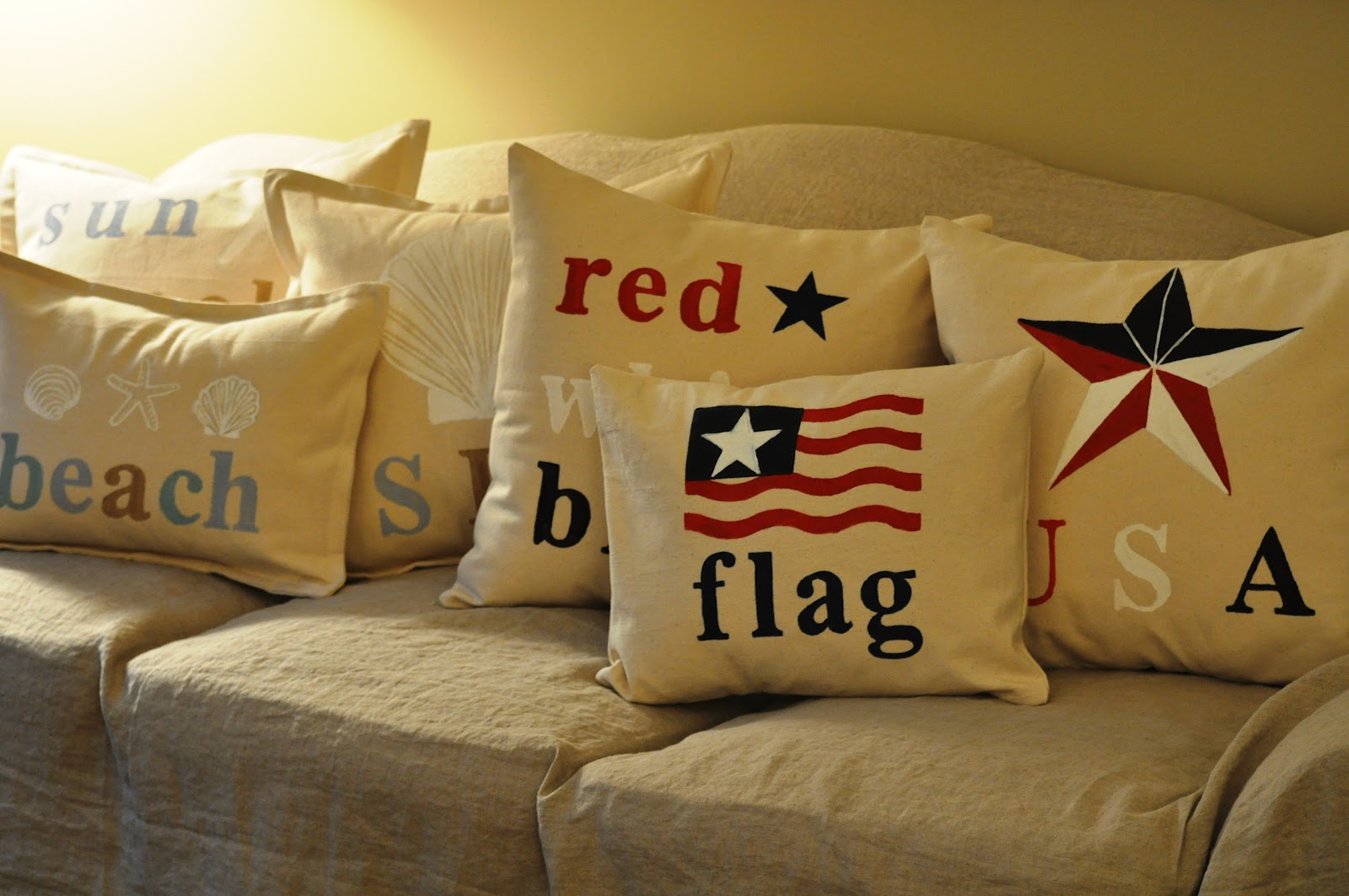 Serendipity Refined Blog: Hand Painted Canvas Pillows for the Barn Sale