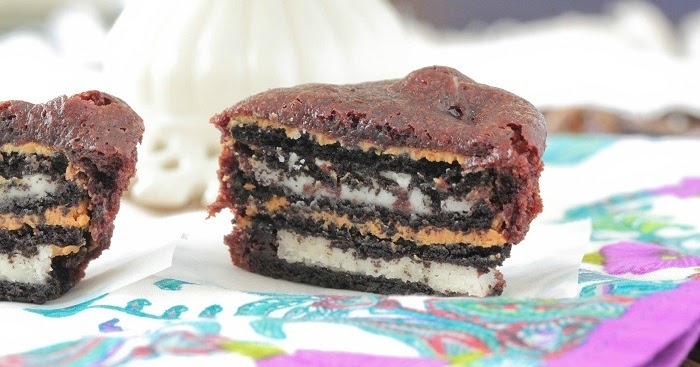 PinsterSisters: Oreo & Peanut Butter Brownie Cakes