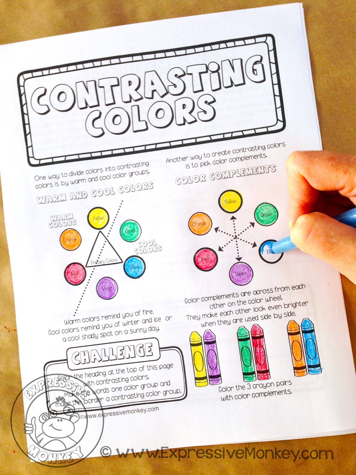 Contrasting Colors Monster Texture Rubbing - Expressive Monkey