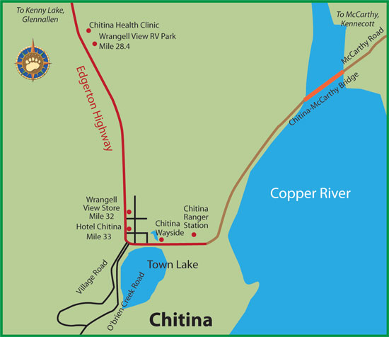Maps of Alaska Roads By Bearfoot Guides: Map of Chitina Alaska