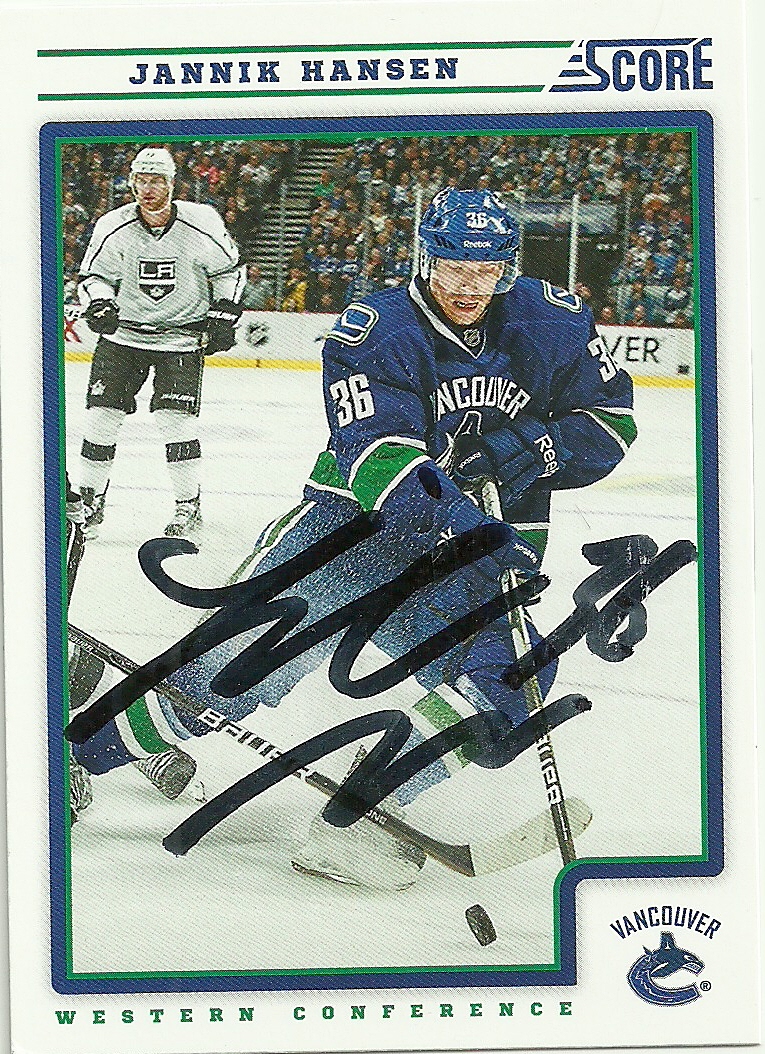 Hell's Valuable Collectibles: Jannik Hansen: 3 Autographed Cards