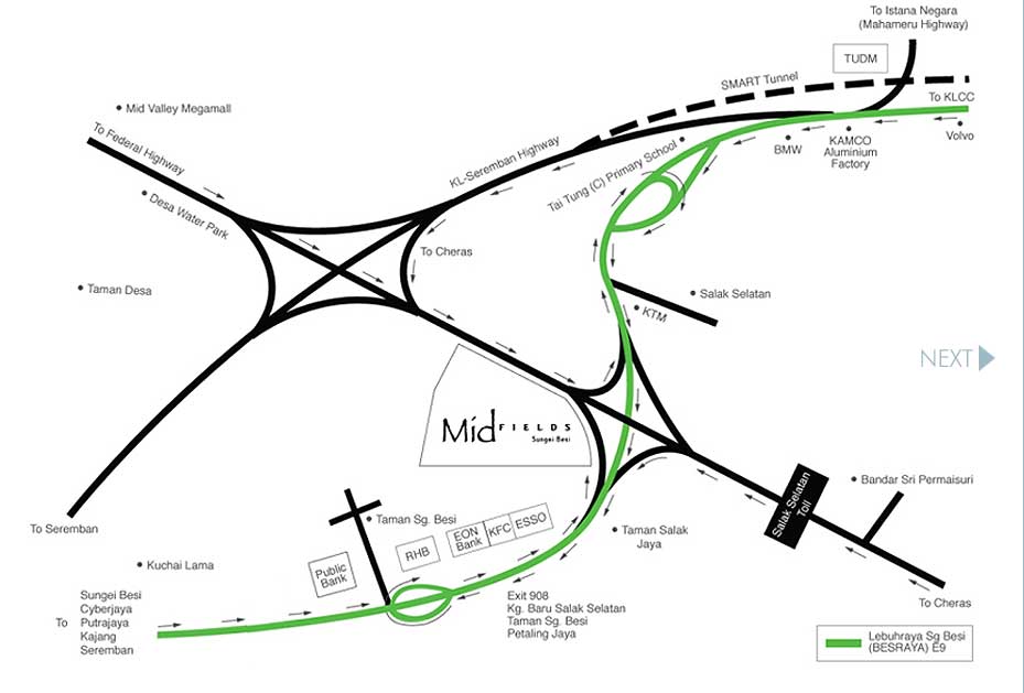 Midfield Square: Location