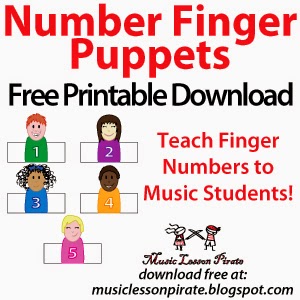 Music Lesson Pirate - Music Teaching Resources: Number Finger Puppets ...