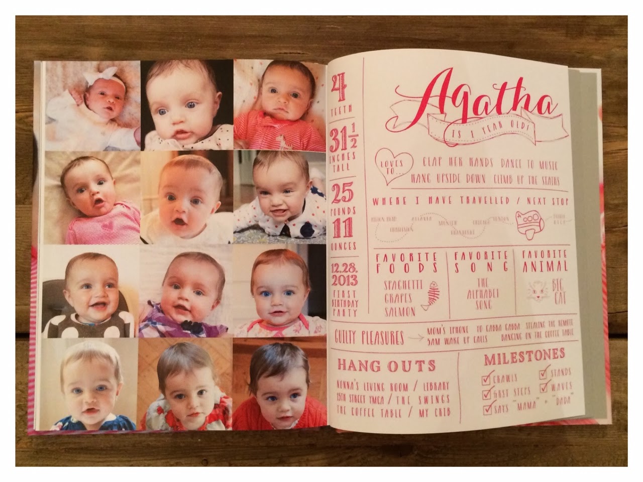 Agatha's First Year Baby Book | Brooklyn Limestone