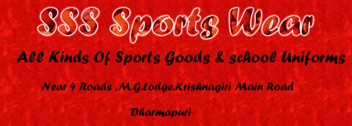 DHARMAPURI SHOPS : SSS Sports Accessories & Wears