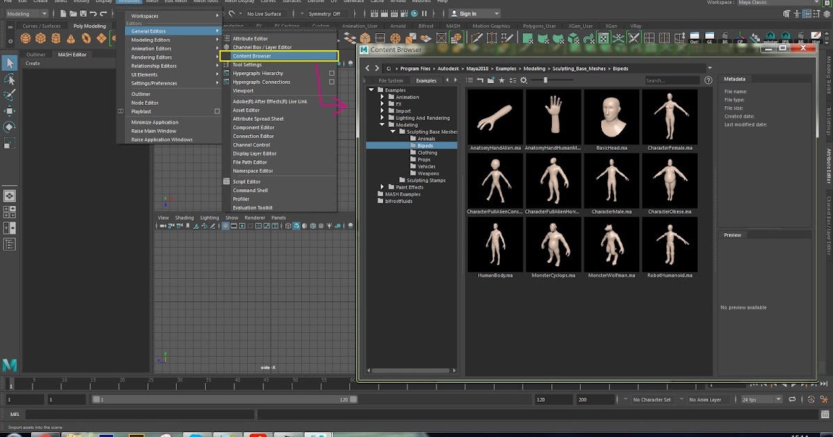MAYA內建的模型與場景