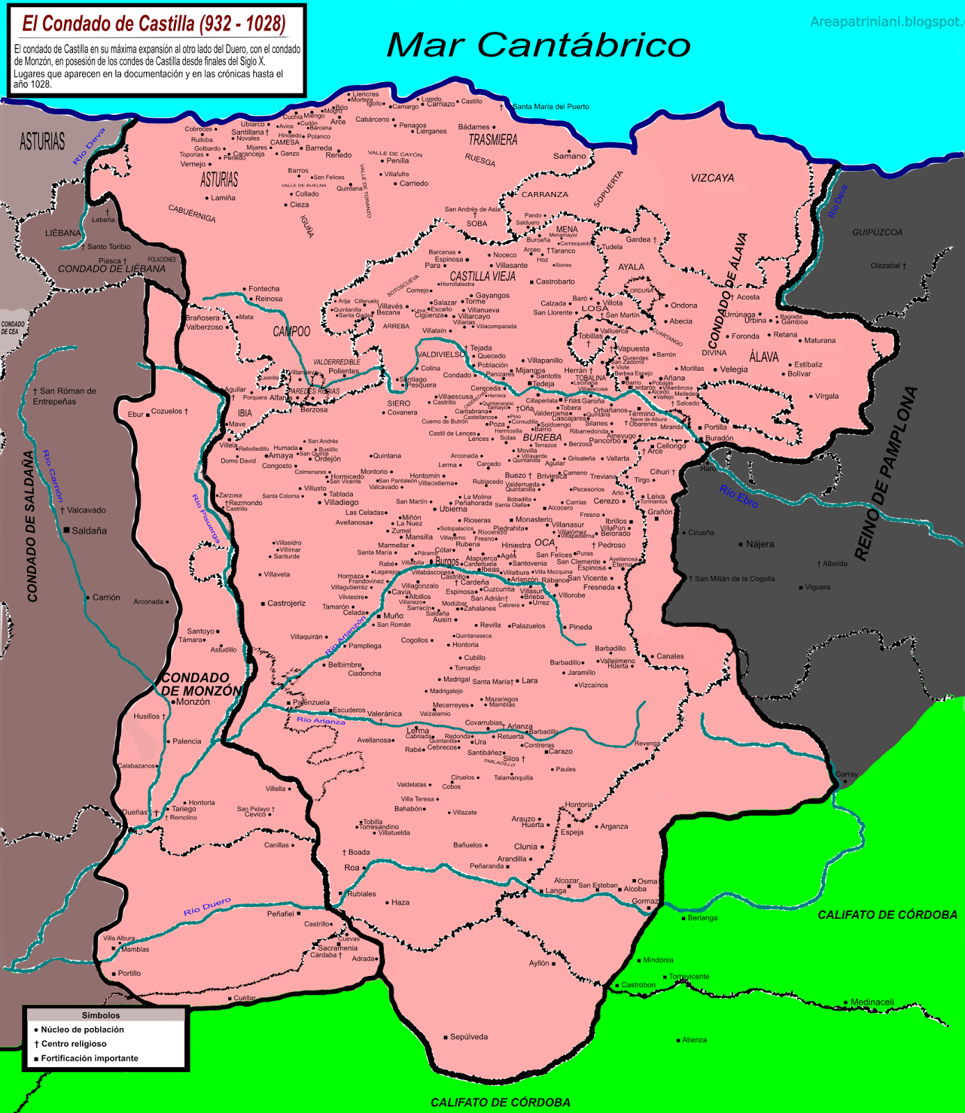 Area Patriniani: Mapa del condado de Castilla