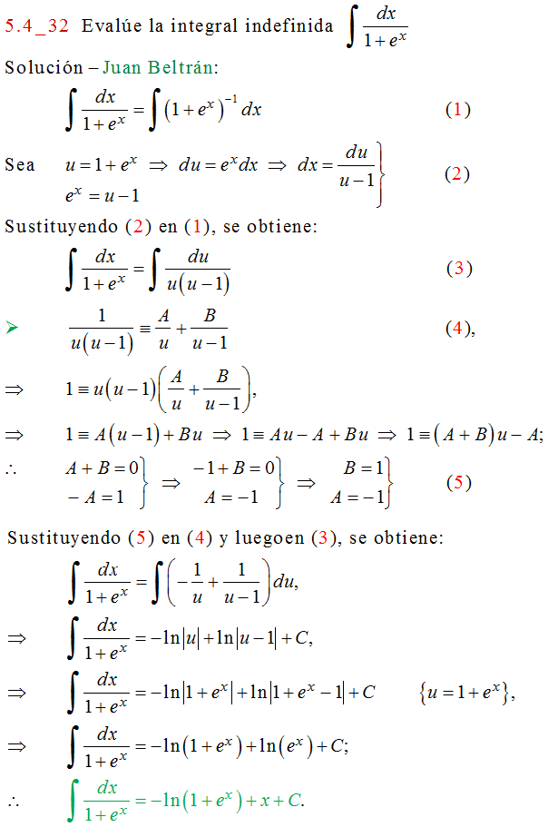Cálculo21: Integral indefinida que involucra la función exponencial ...