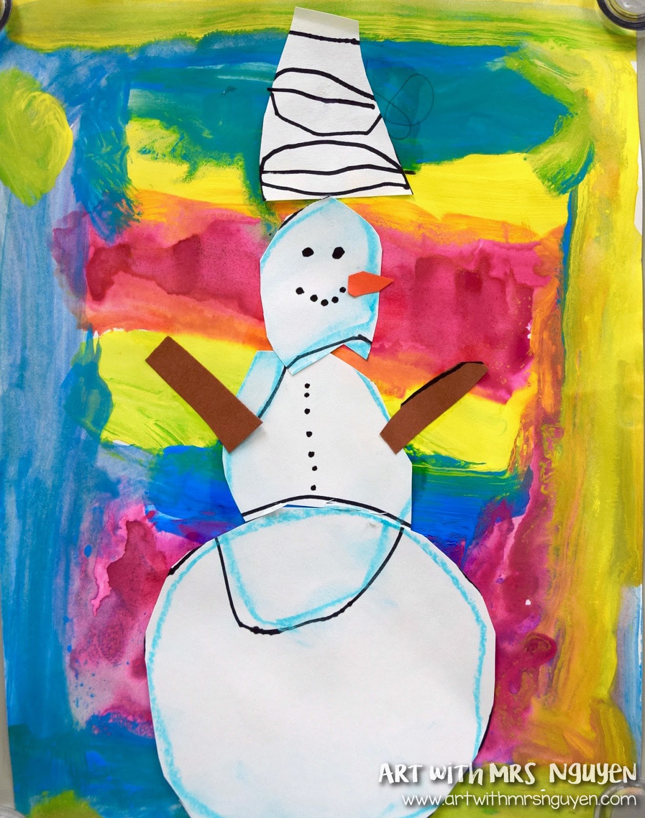 Winter Snowmen (K) | Art with Mrs. Nguyen