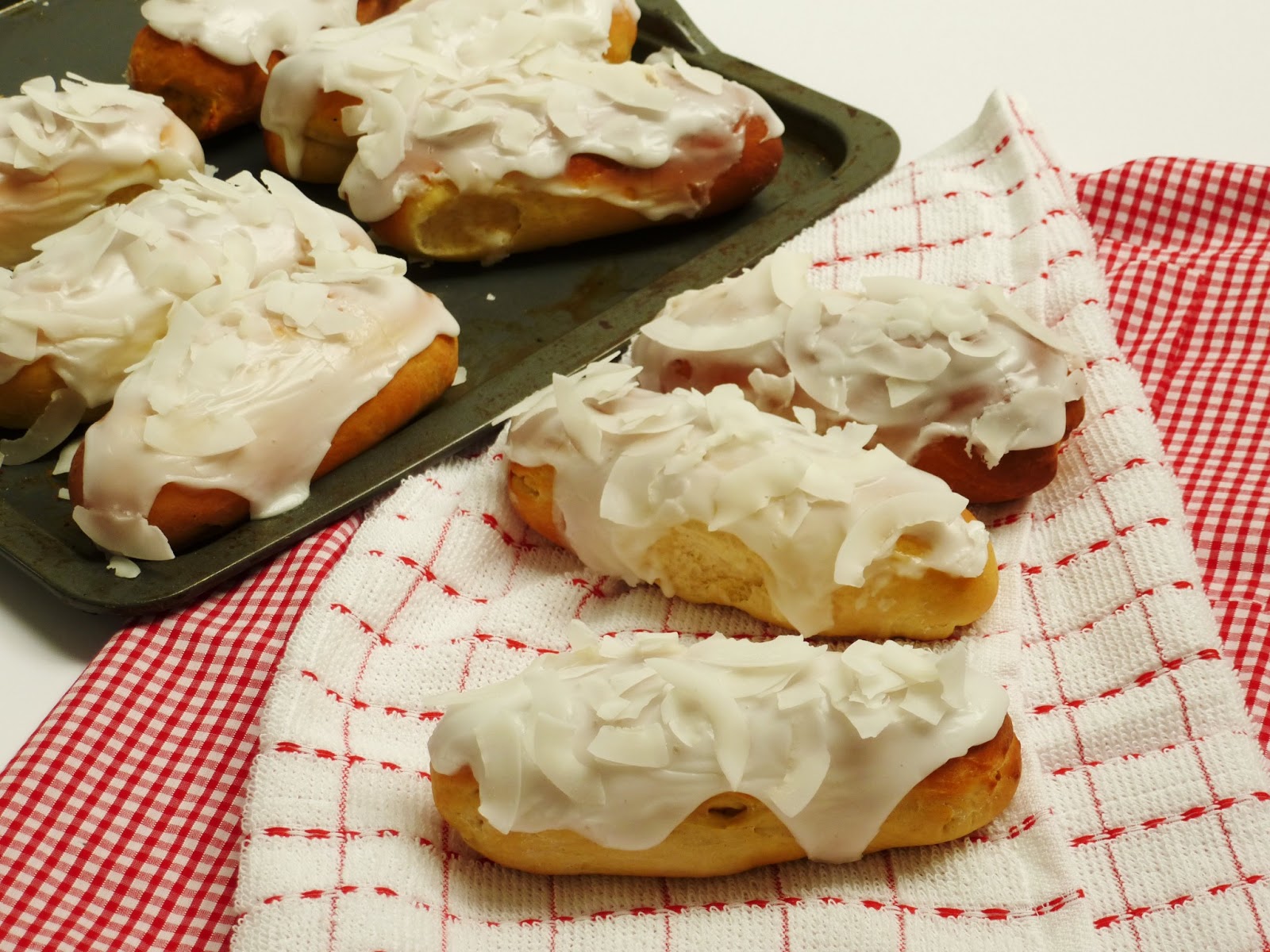 SiliconeMoulds.com Blog: Iced Coconut Finger Buns - Summer on a Plate ...