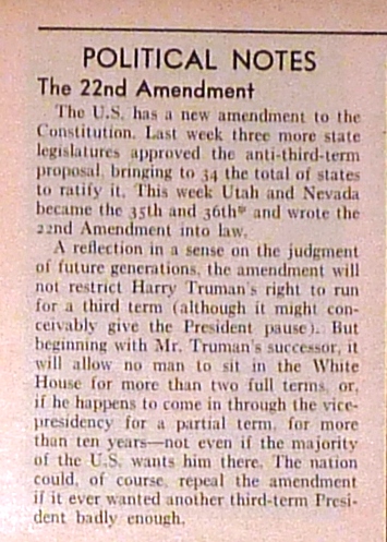 United States Constitution and Citizenship Day: 22nd Amendment