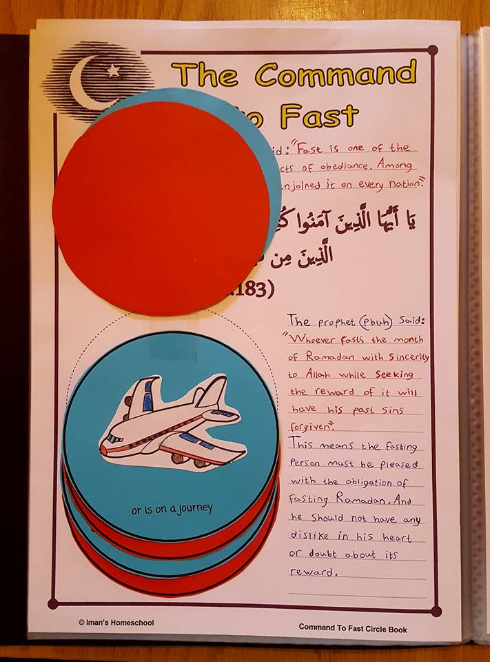 Iman's Home-School: 'The Command To Fast' Circle Book & Notebook Page