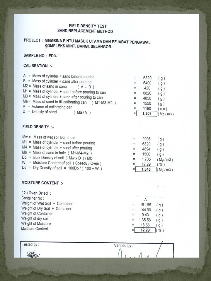 JEMPOLSLIFE: FIELD DENSITY TEST - EARTHWORK