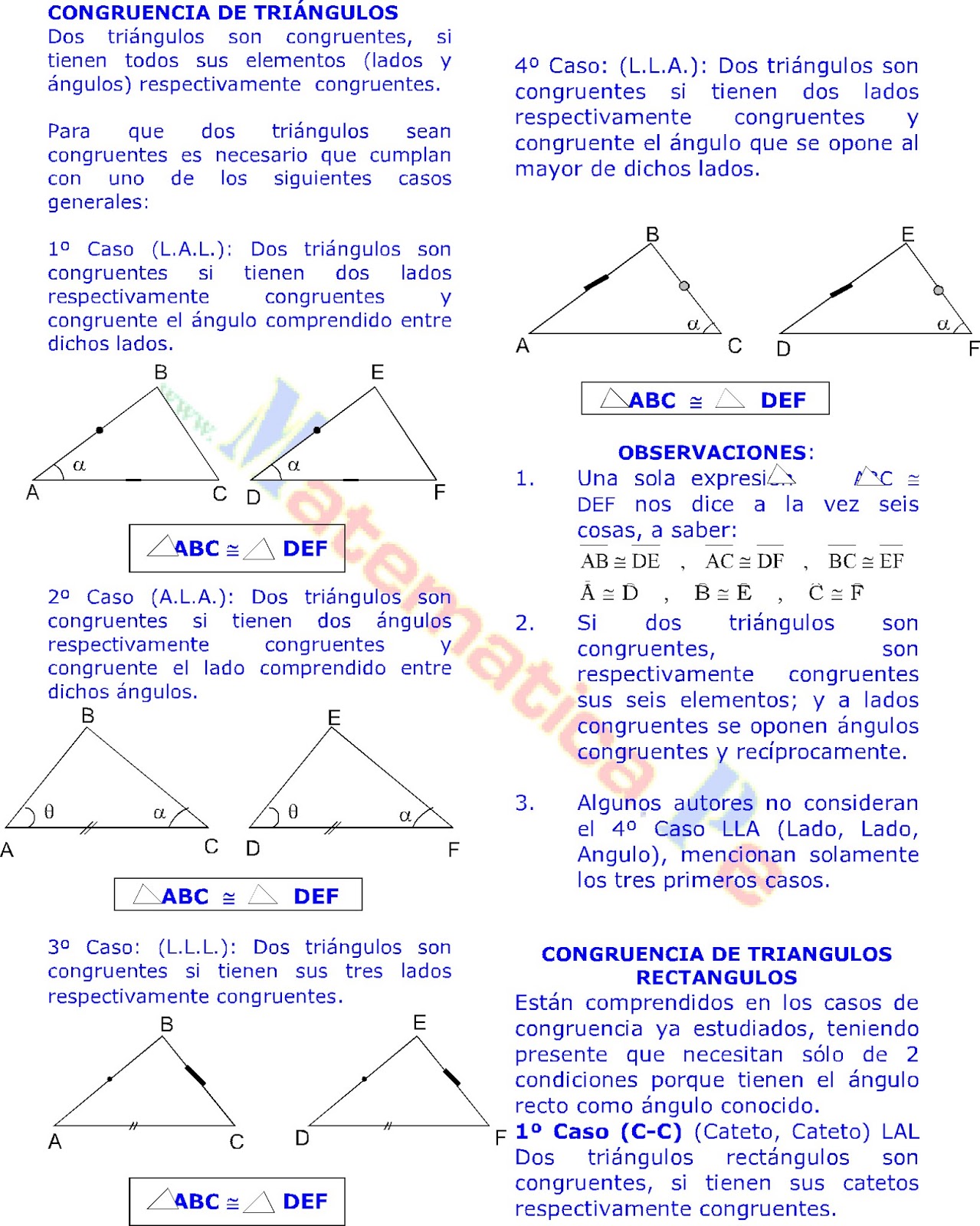 CONGRUENCIA DE TRIÁNGULOS EJERCICIOS RESUELTOS DE GEOMETRÍA PLANA ...