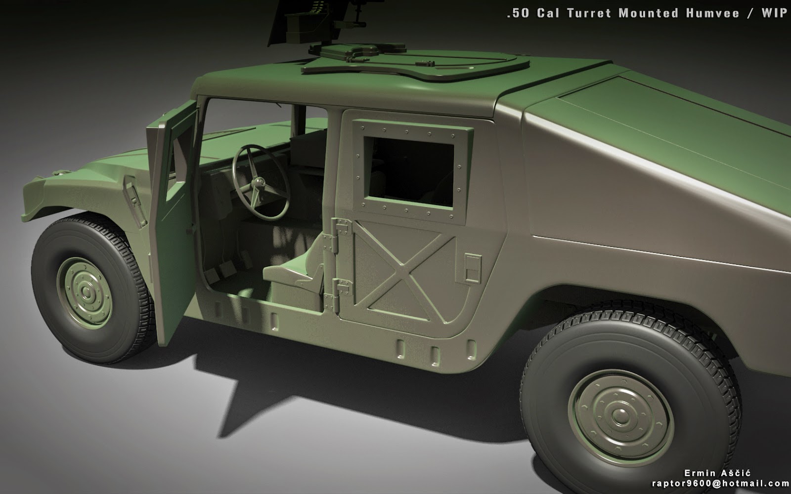 3d model .50 Cal Turret Mounted Humvee / WIP | Hardware Base Forum