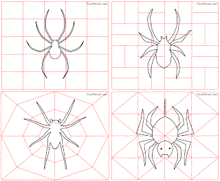 Four grid: Free printable Spider grid line drawing worksheet/activity ...