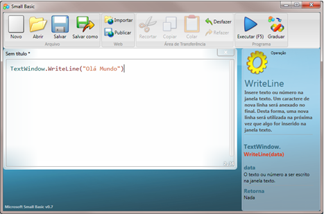 Tecnologias da Informação Aplicadas à Educação: Small Basic ...