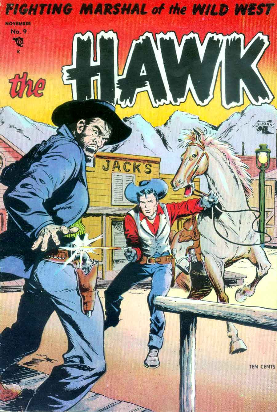 The Hawk #9 - Matt Baker cover & reprint, Joe Kubert reprint - Pencil Ink