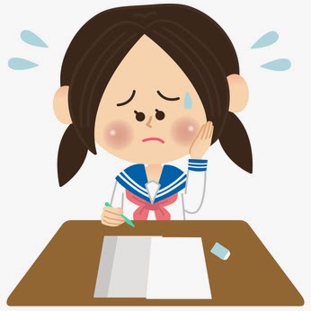 Cartoon Kids Taking A Test