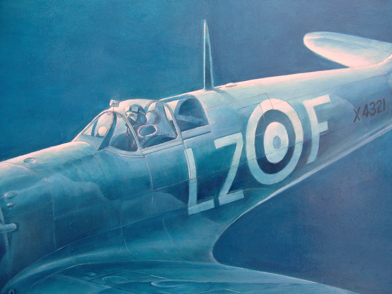 abstractwings: Aviation Art SPITFIRE in blue