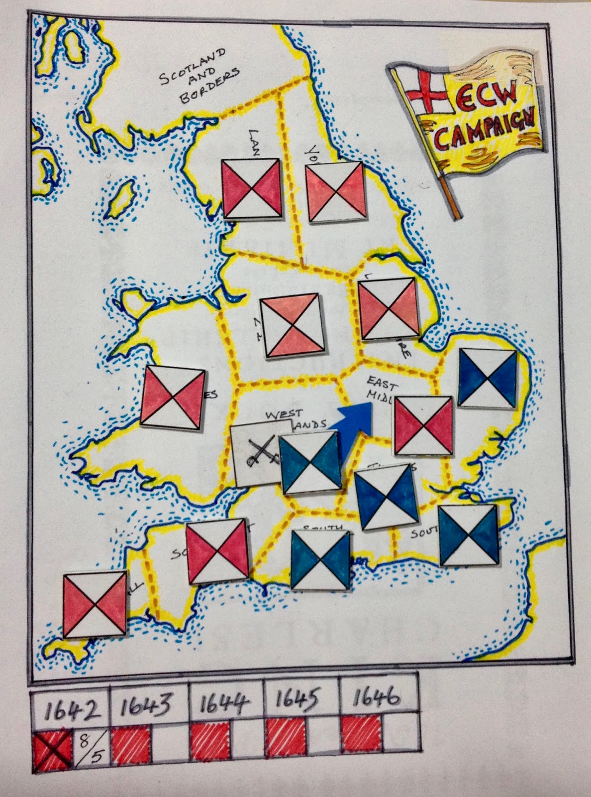 Grid based wargaming - but not always: ECW Campaign 1643 - Game 13