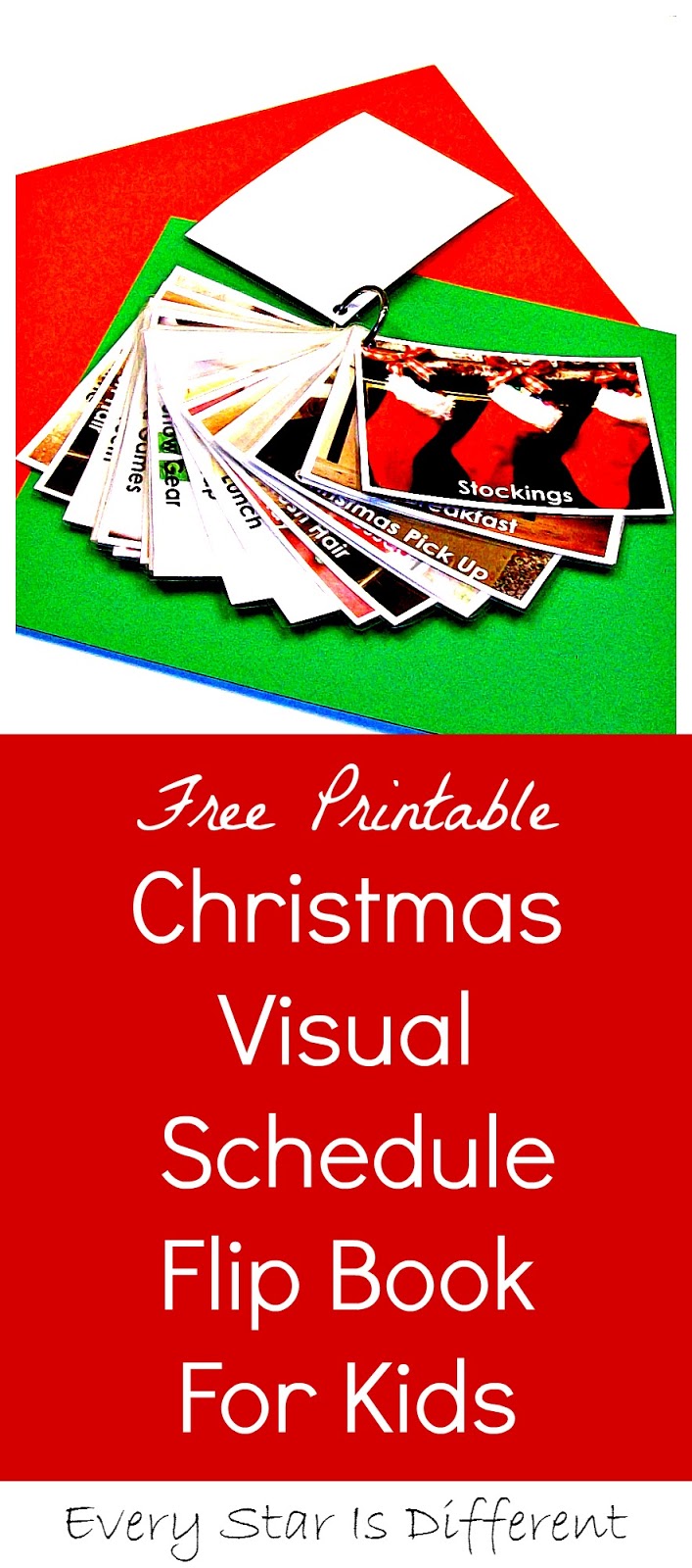 Free Christmas Visual Schedule for Kids - Every Star Is Different