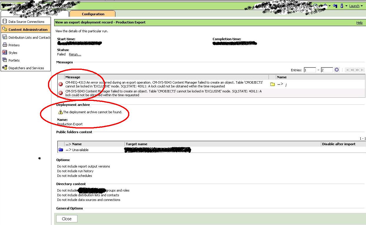 IBM COGNOS - My solution to U: IBM COGNOS Error CM-REQ-4313 / CM-SYS ...
