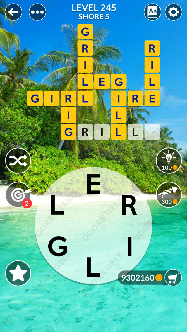 Wordscapes Level 245 Answers ~ Doors Geek