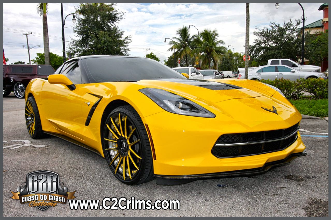 C2C Rims: 2014 C-7 Corvette Stingray Yellow with 20" XO