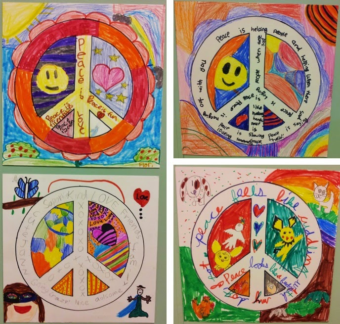 welcome to art class: positive/negative peace signs!
