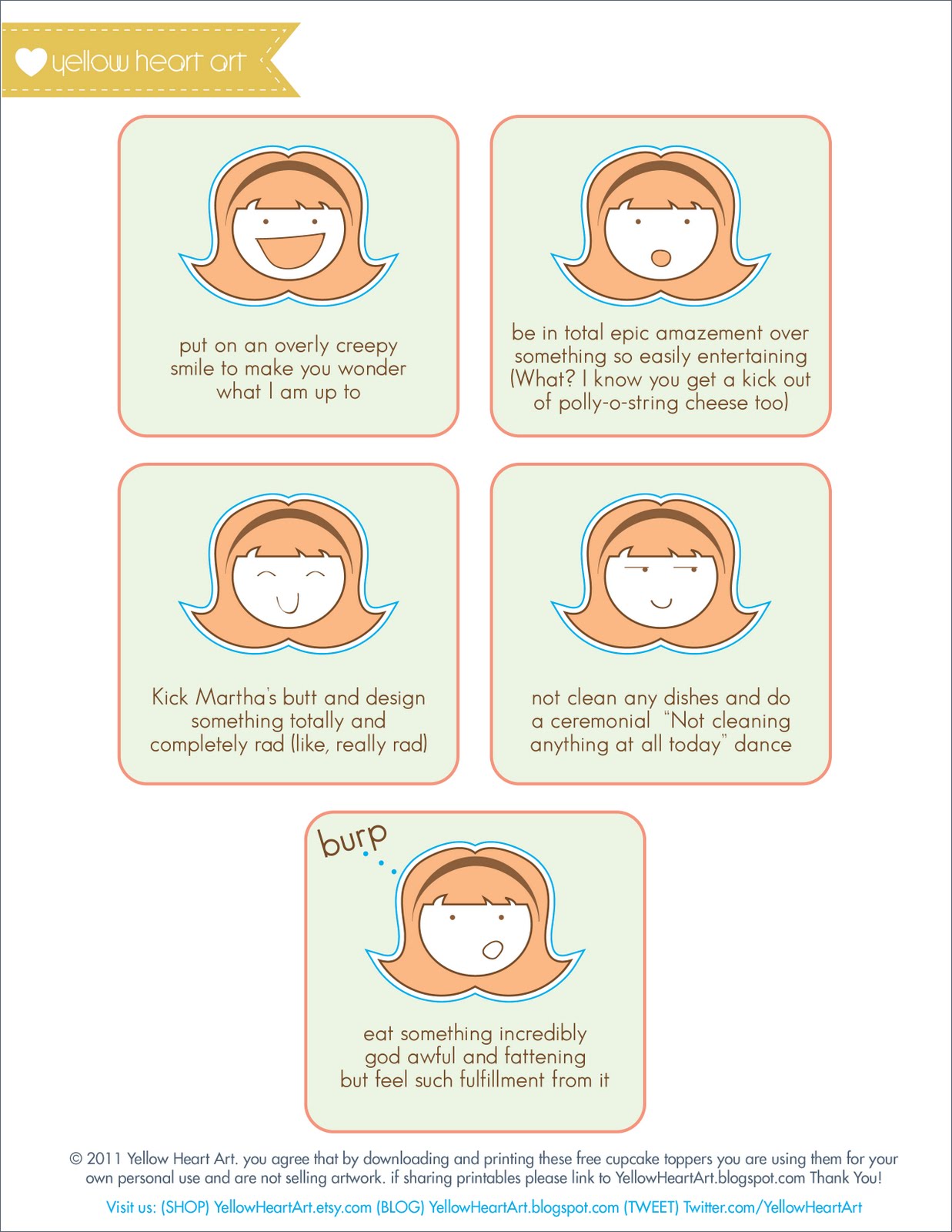 Yellow Heart Art: Tutorial Tuesday! Free "Today, I feel" Printable!