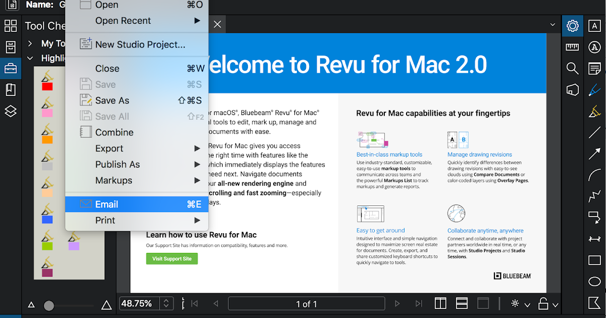 Document Geek: How to Email a PDF using Bluebeam Revu