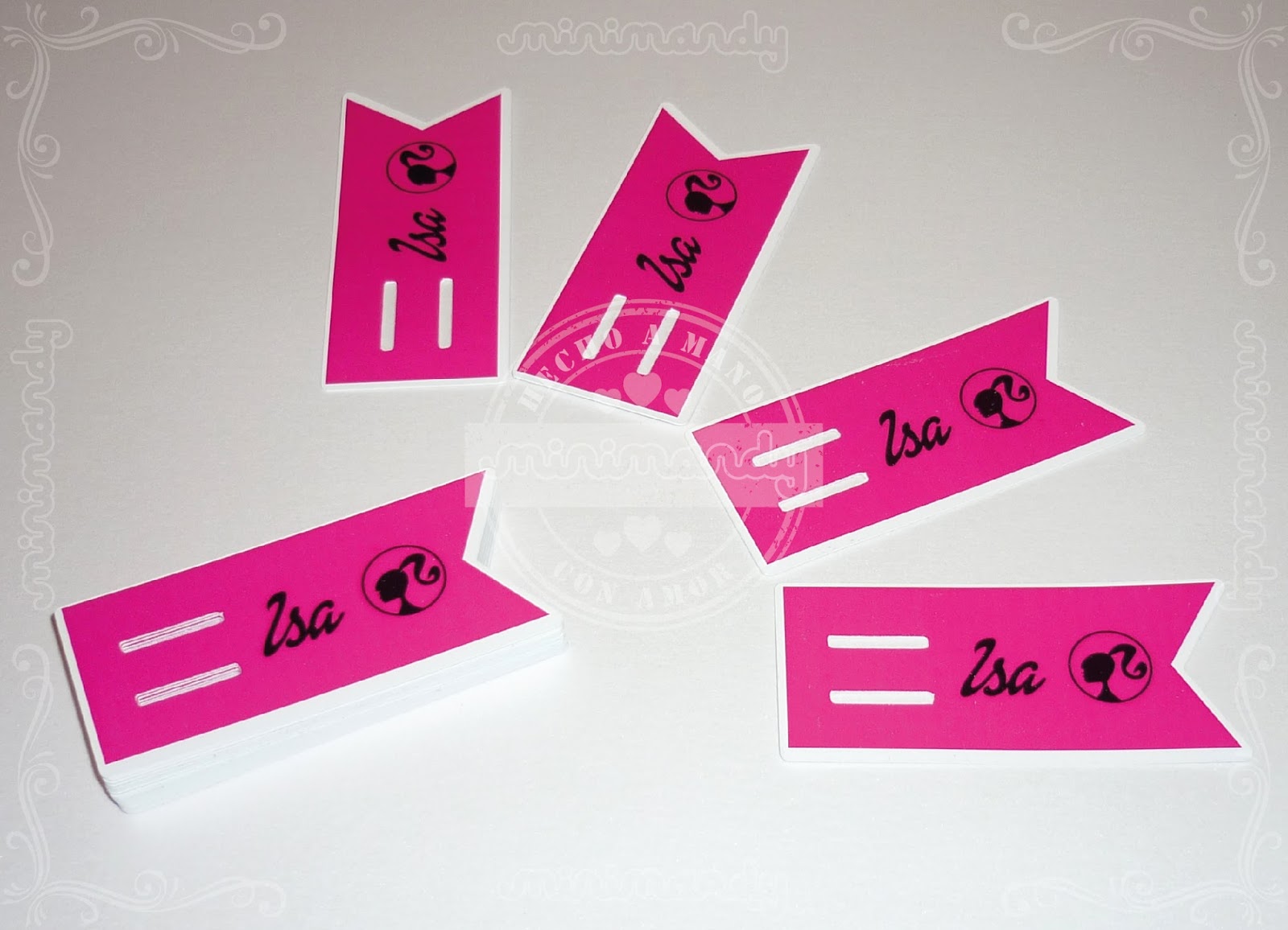 MinimandySign: Banderitas. Topper. Barbie