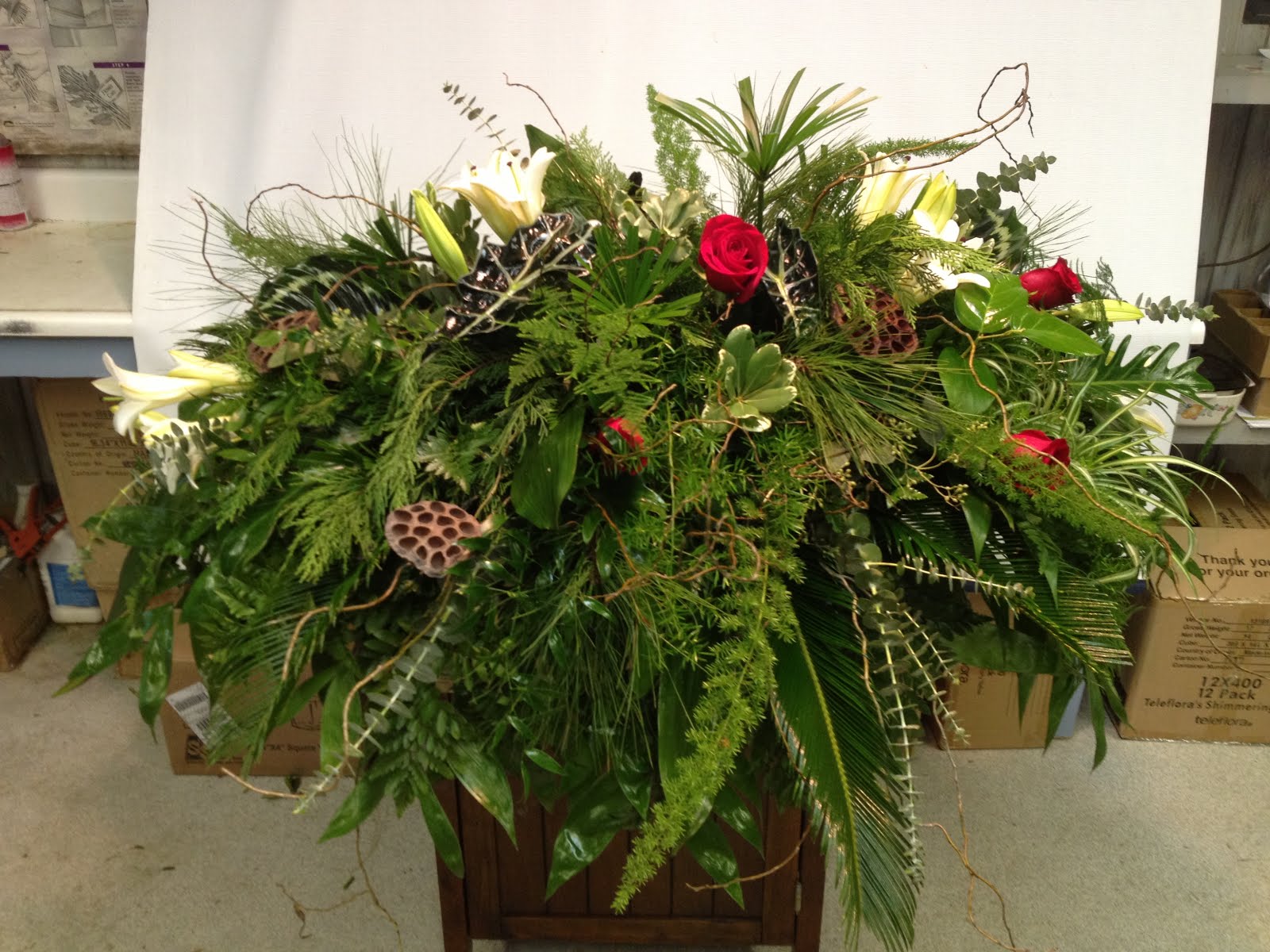 Sapps Florist Most Unique Designs of the Day: Natural Casket Spray For ...