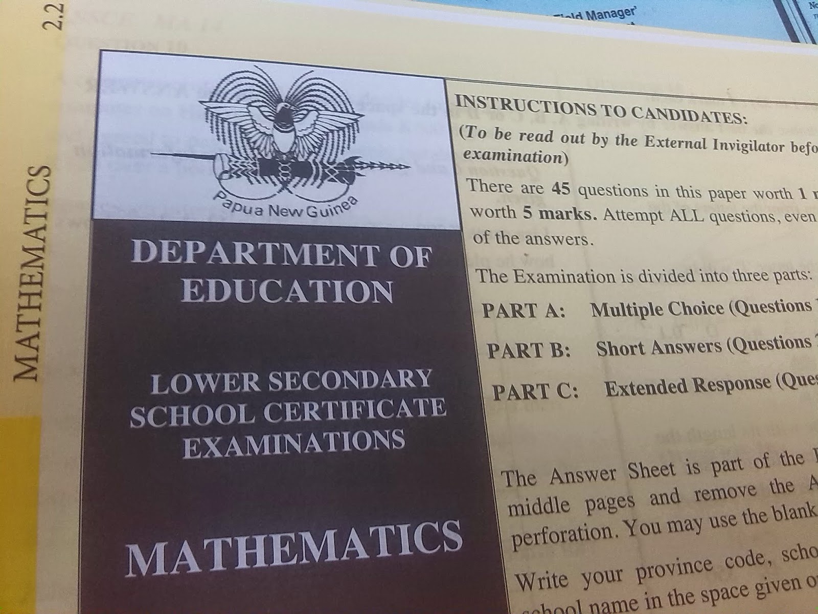 Examination Booklets and Answer Sheets are Fake - Papua New Guinea Today