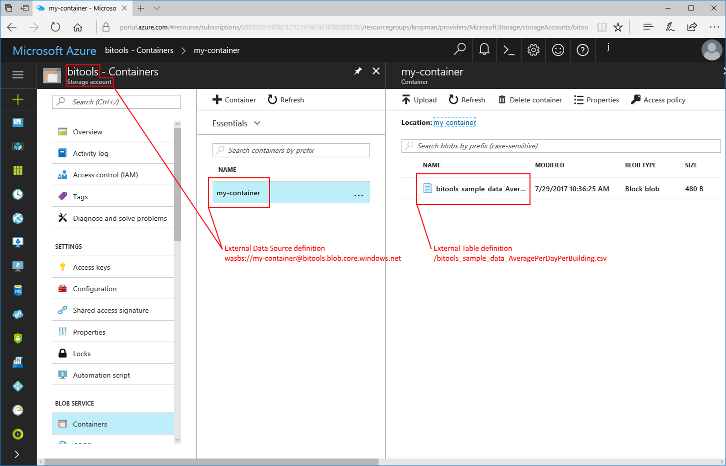 Microsoft Bi Tools Use Polybase To Read Blob Storage In Azure Sql Dw