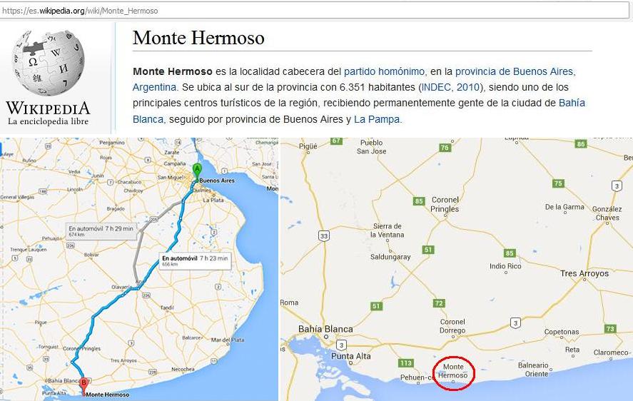 GARDEL EN SUS MONUMENTOS: En Monte Hermoso - Provincia de Buenos Aires