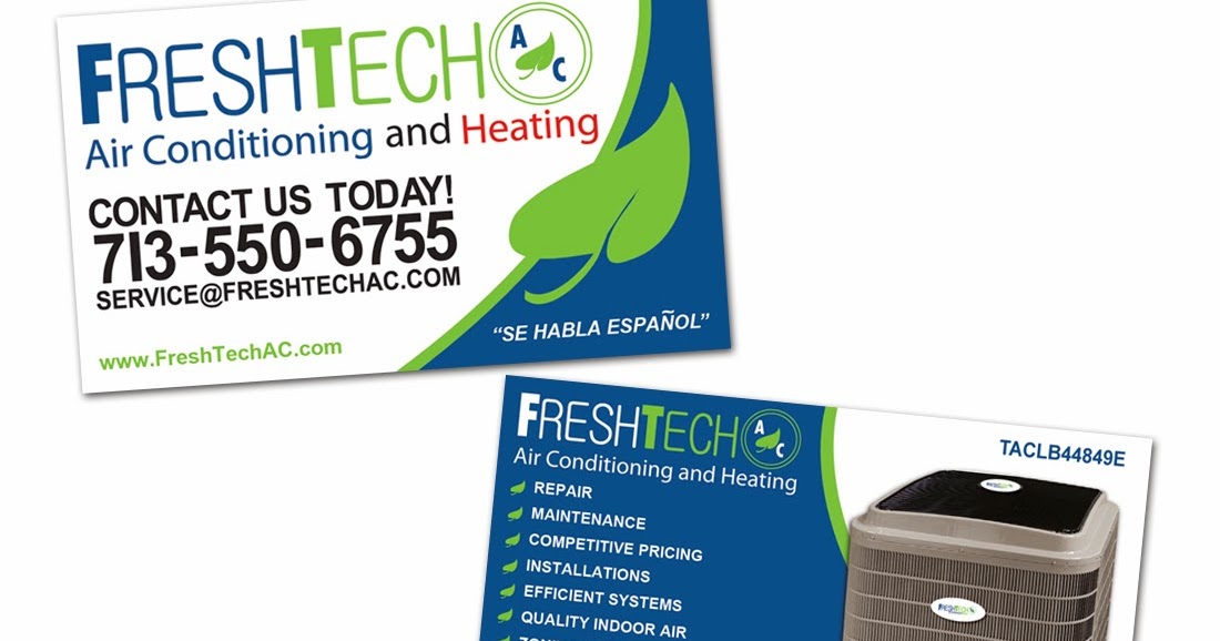 FreshTech AC blog/updates: Air Conditioning and Heating Business Cards...
