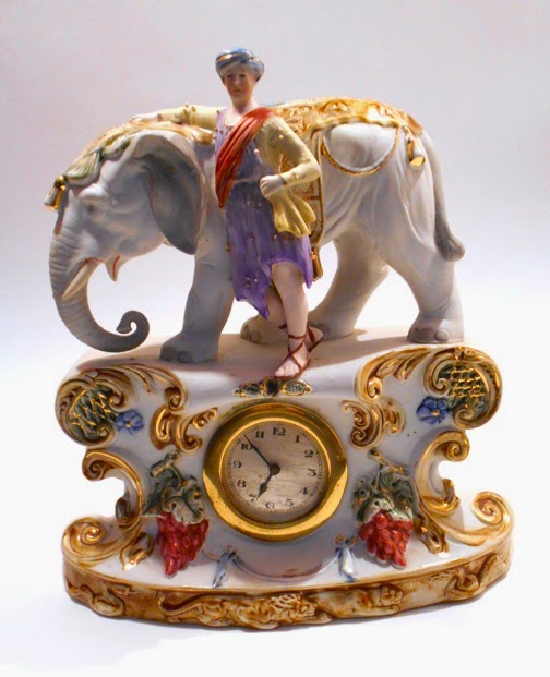 An Elephant a Day 2.0: Elephant No. 100: Porcelain Clock
