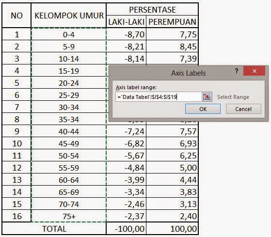 Cara Membuat Piramida Penduduk Pada Excel ~ TIK