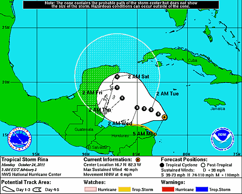 The Weather Centre: Tropical Storm Rina Moves Towards Possible Landfall ...